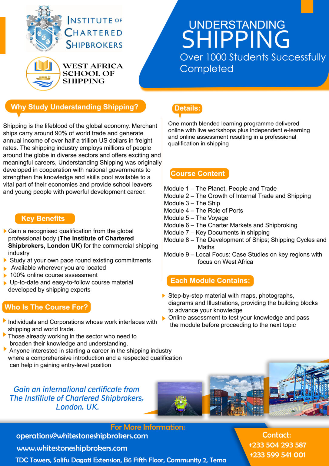 Upcoming Training – Understanding Shipping - Whitestoneshipbrokers